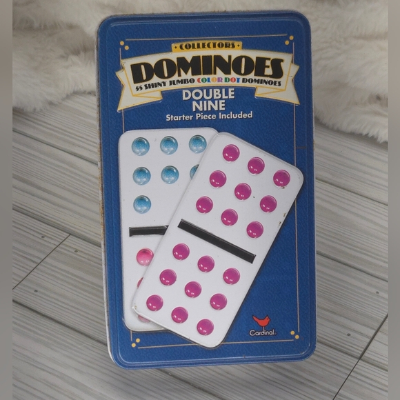 Cardinal | Games | Vintage Double Nine 55 Shiny Jumbo Color Dot ...
